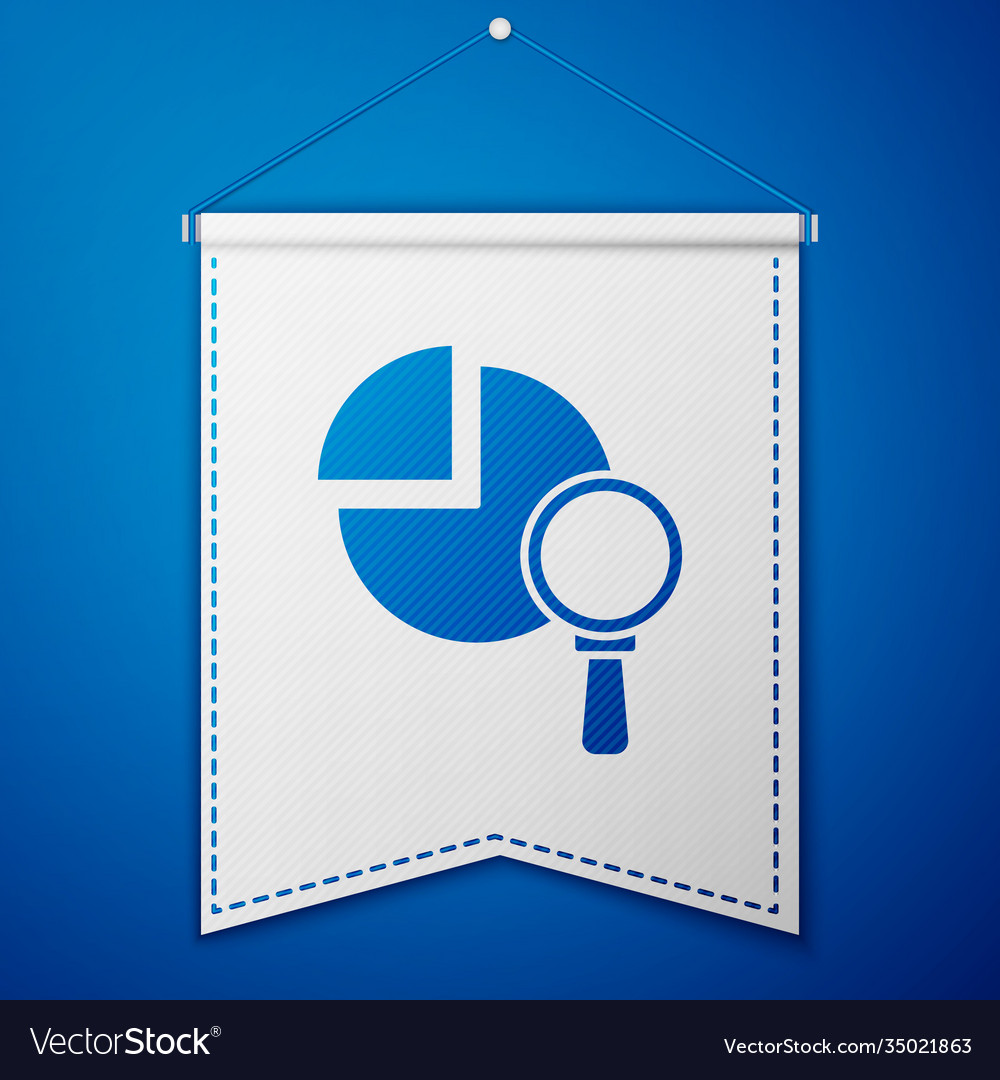 Blue magnifying glass and data analysis icon Vector Image