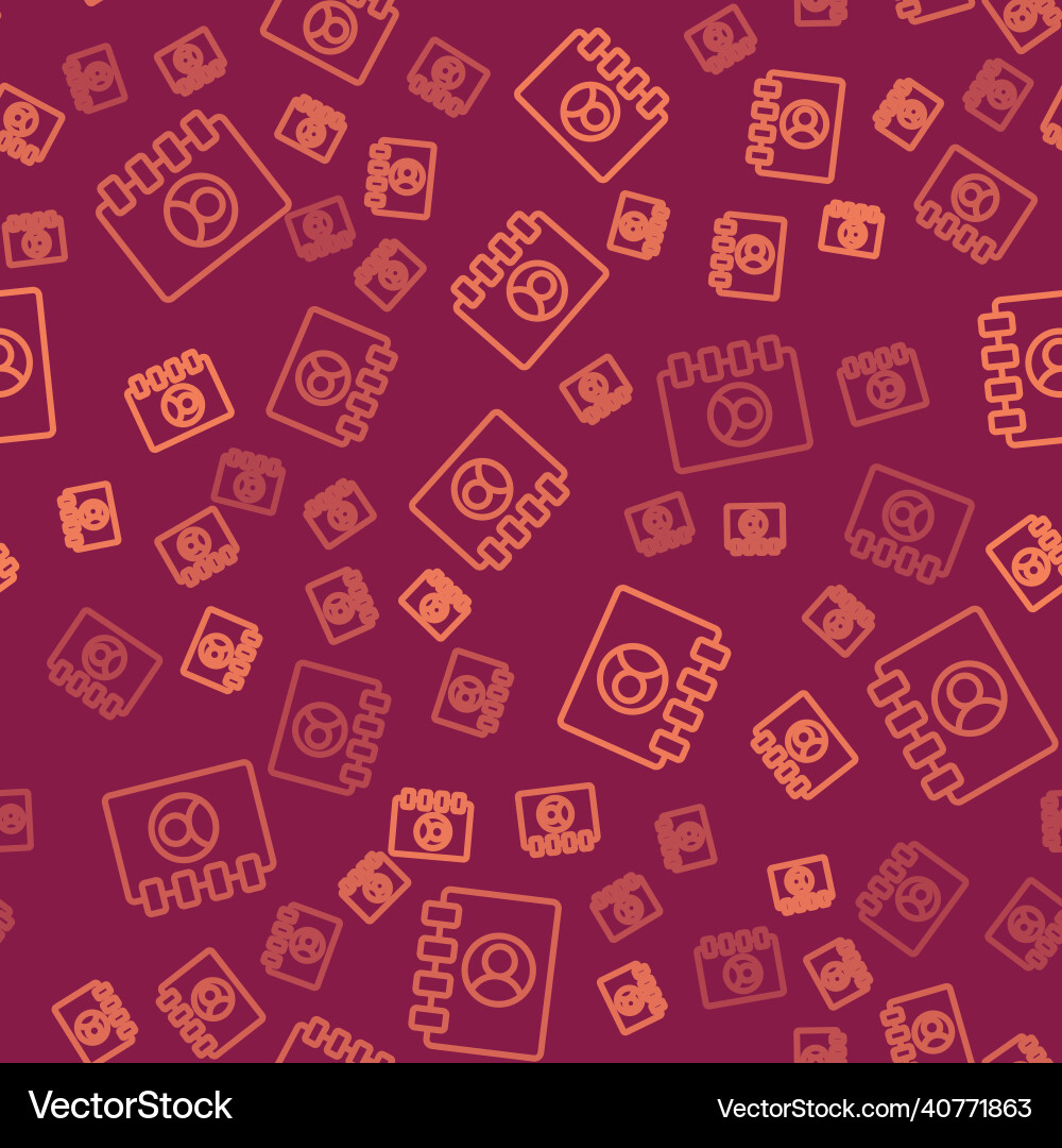 Brown line address book icon isolated seamless Vector Image