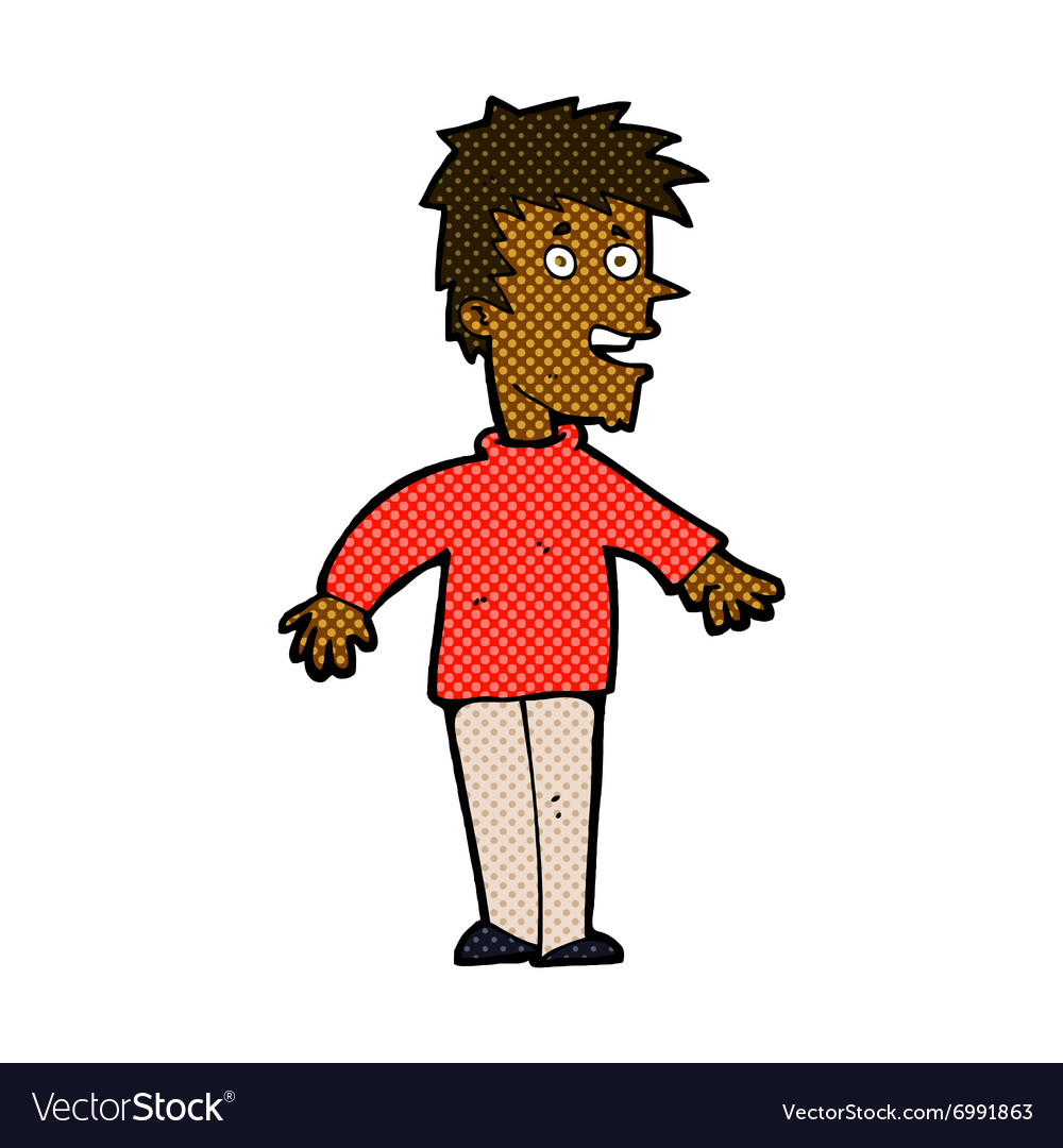 Comic cartoon happy boy Royalty Free Vector Image