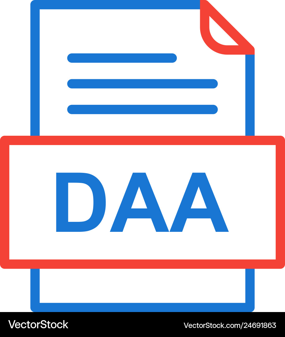 Daa file document icon Royalty Free Vector Image
