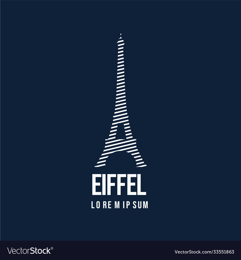 Eiffel logo template design Royalty Free Vector Image