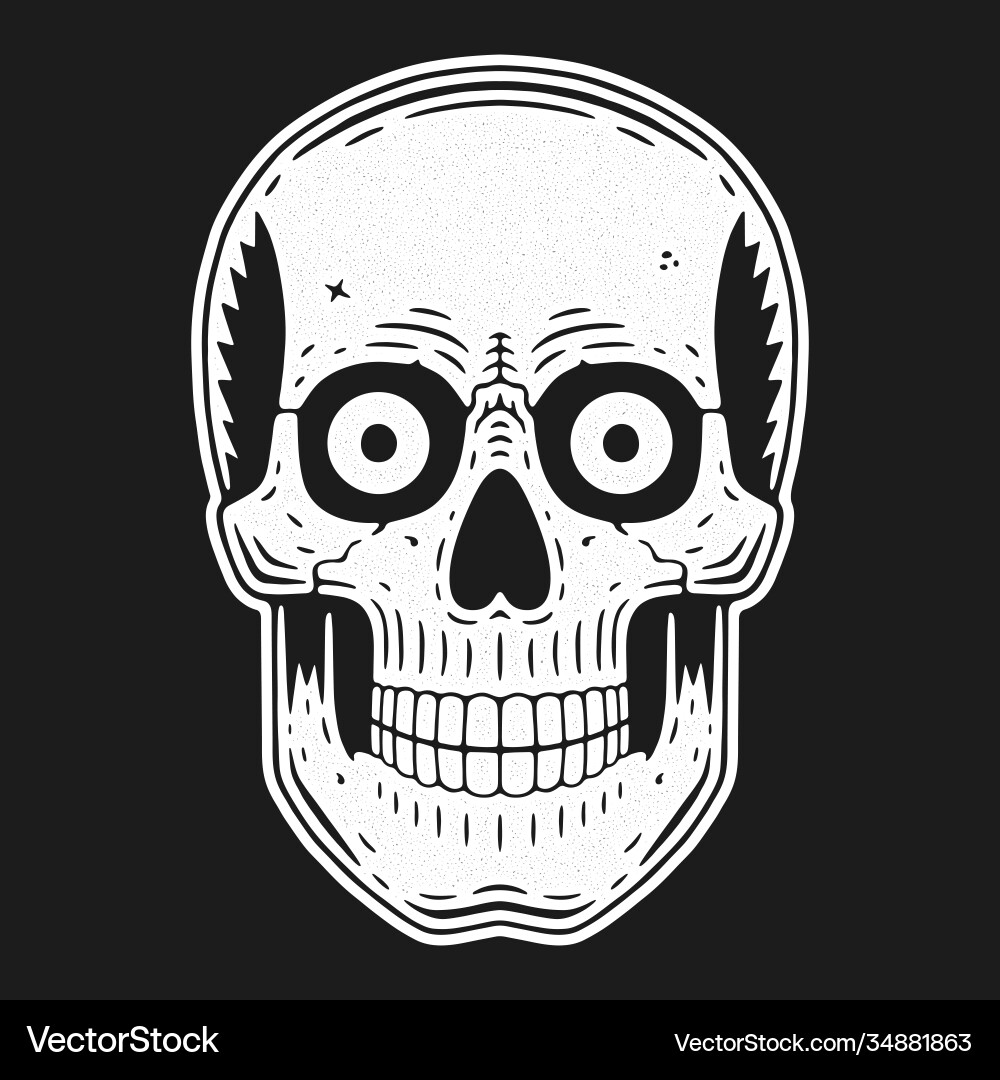 Funny skull modern logo retro skull dude Vector Image