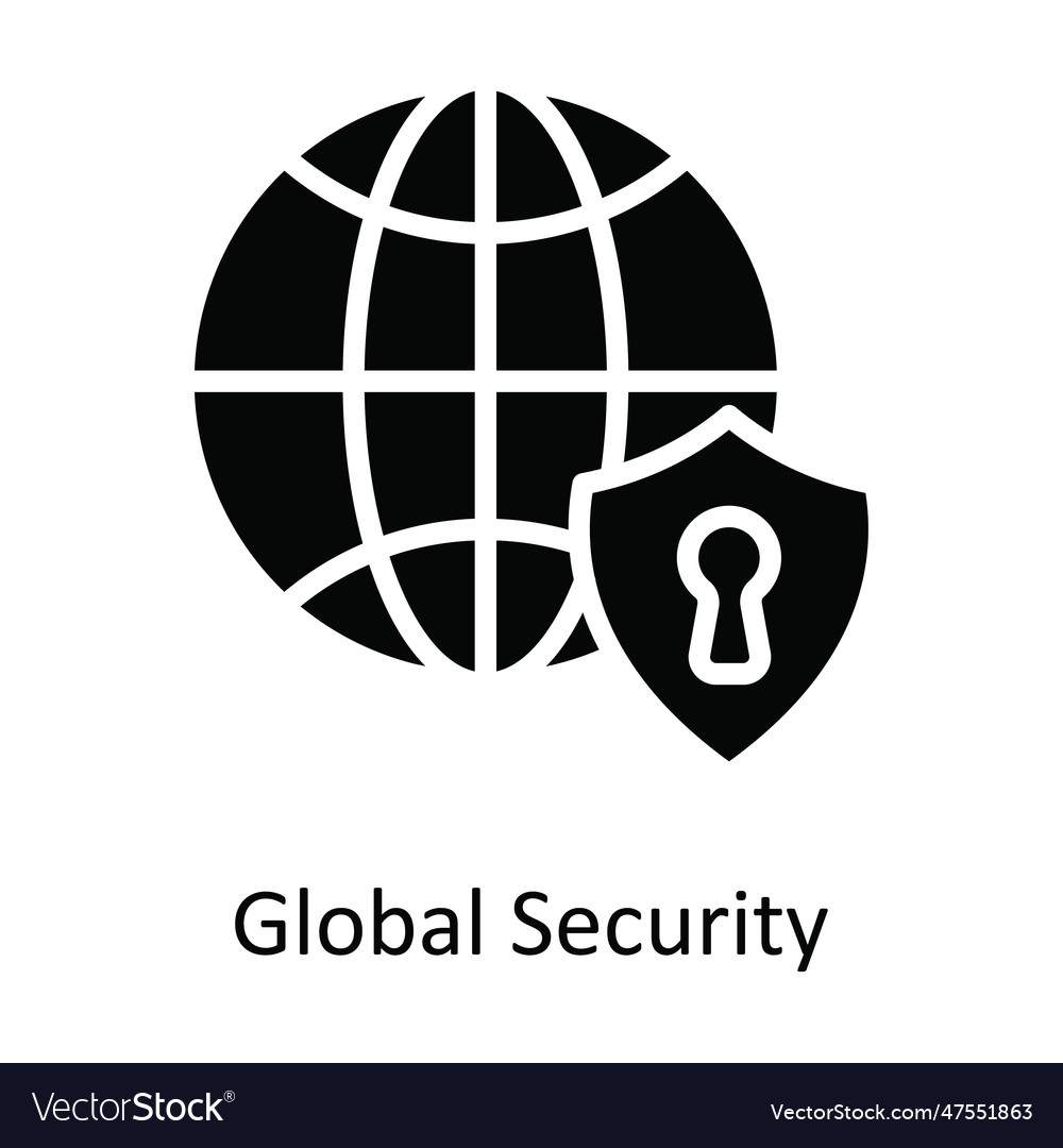 Global security solid icon design illust Vector Image