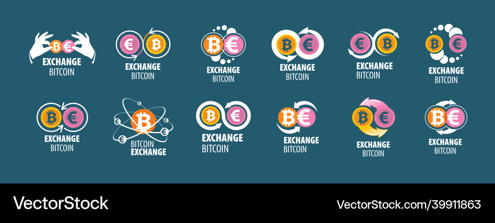 Logo of cryptocurrency exchange bitcoin Royalty Free Vector
