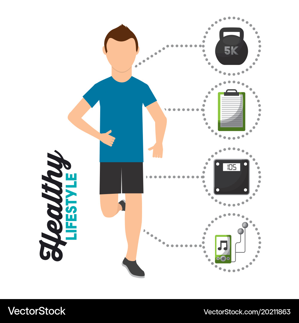 Man runner athletic healthy lifestyle Royalty Free Vector
