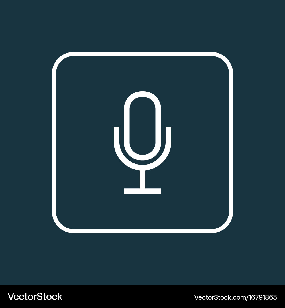 Mike outline symbol premium quality isolated Vector Image