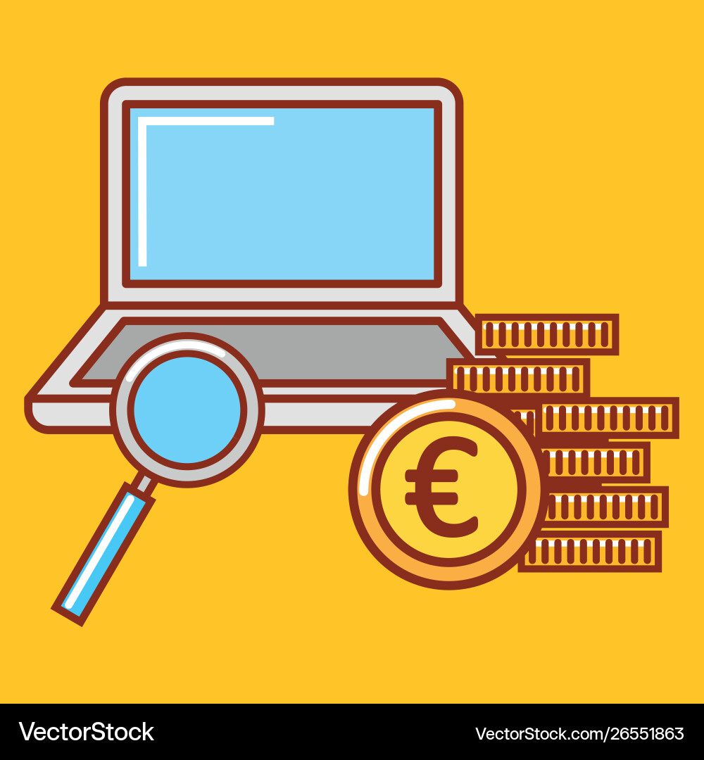 Money icon over yellow background design Vector Image