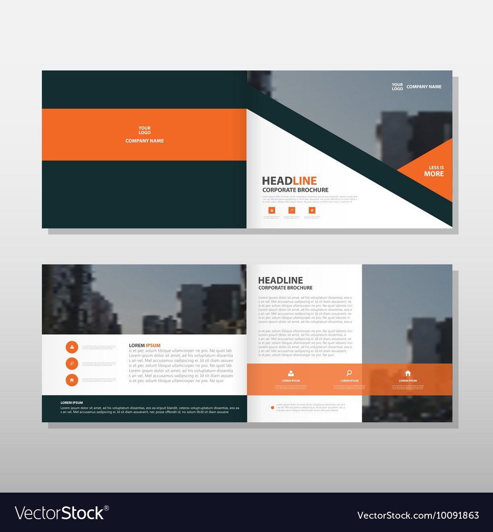 Orange black annual report Leaflet Brochure Vector Image Orange black annual report Leaflet Brochure Vector Image