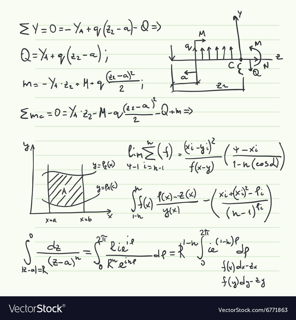 Pattern with mathematical formulas Royalty Free Vector Image