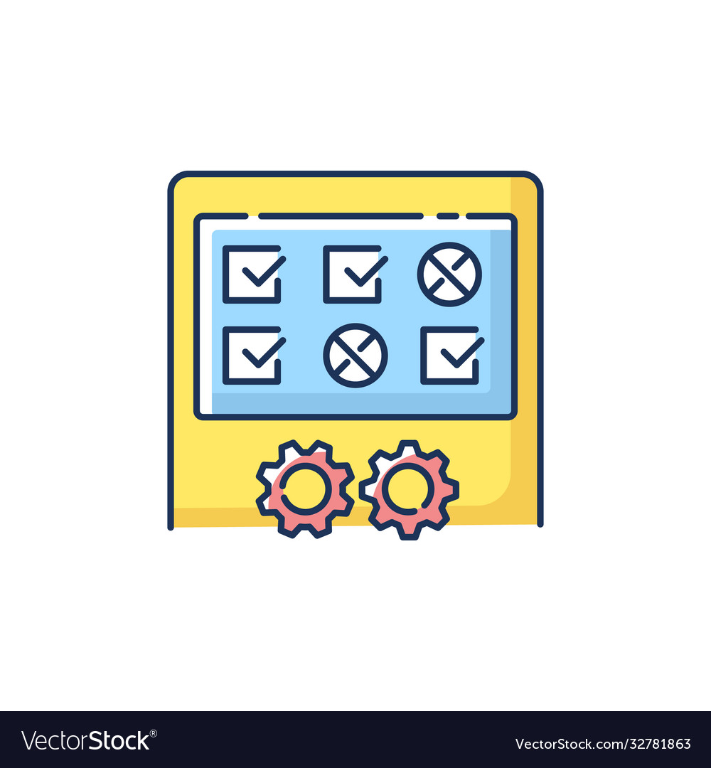 Production testing rgb color icon Royalty Free Vector Image