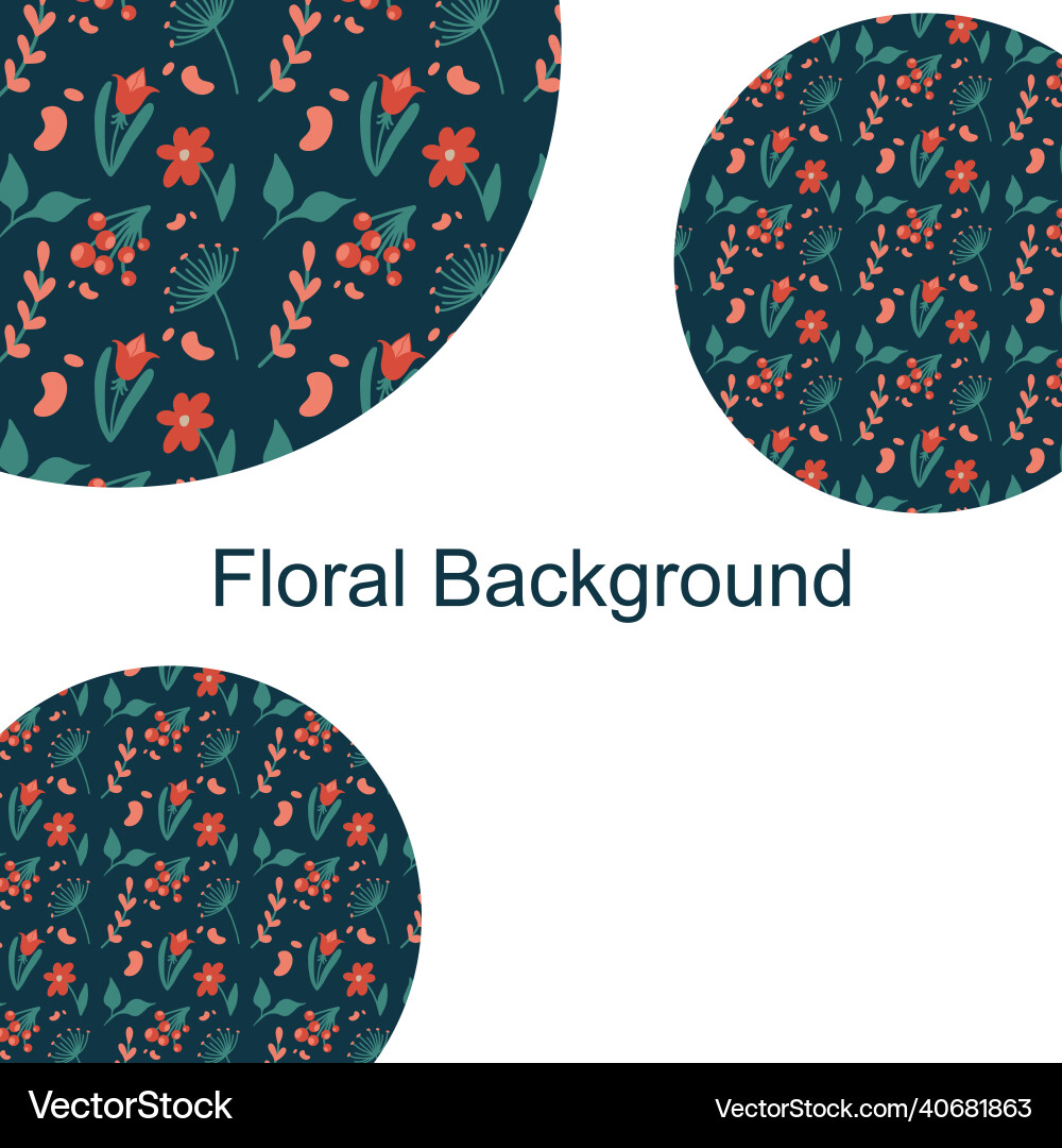 Round background floral ornament with text Vector Image