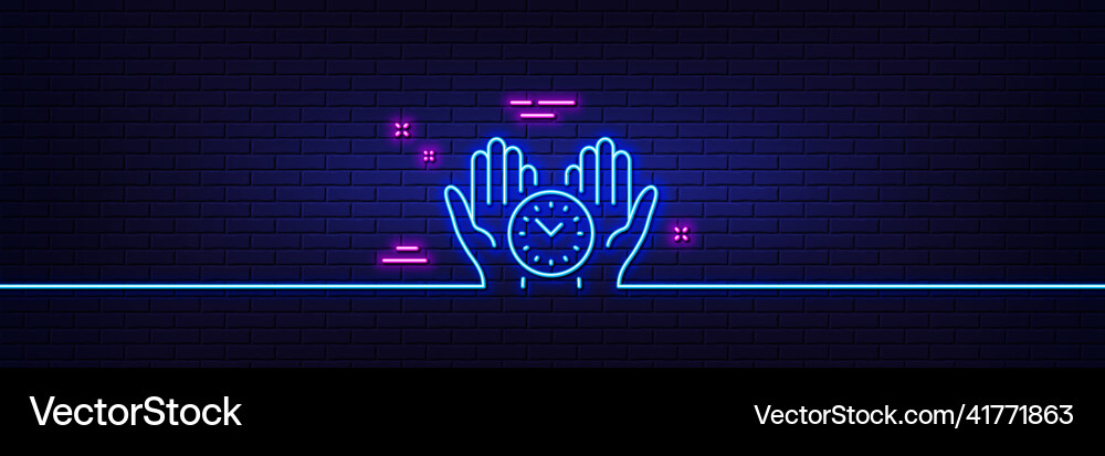 Safe time line icon clock sign office management Vector Image