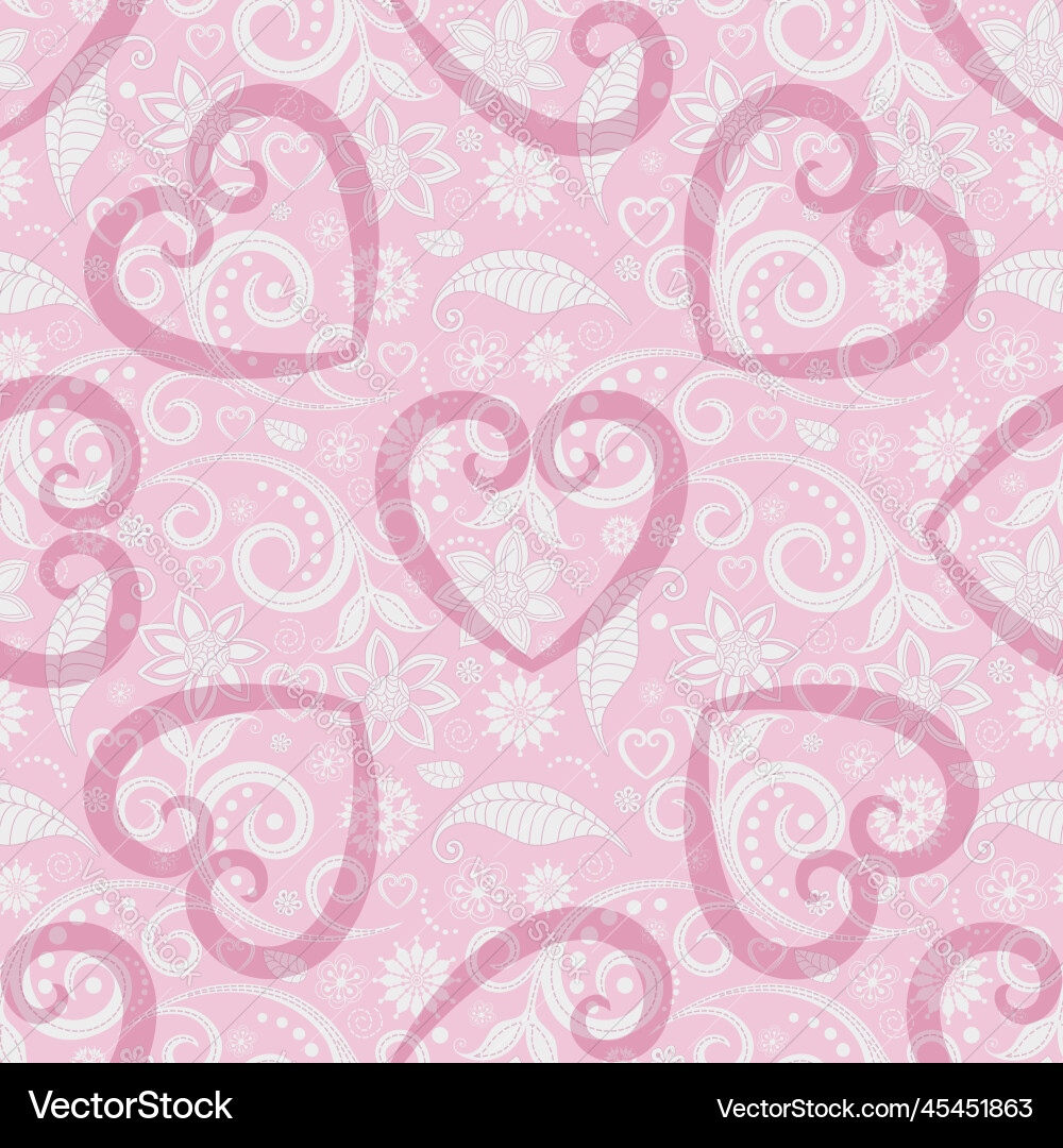 Seamless rose floral valentine pattern with lace Vector Image
