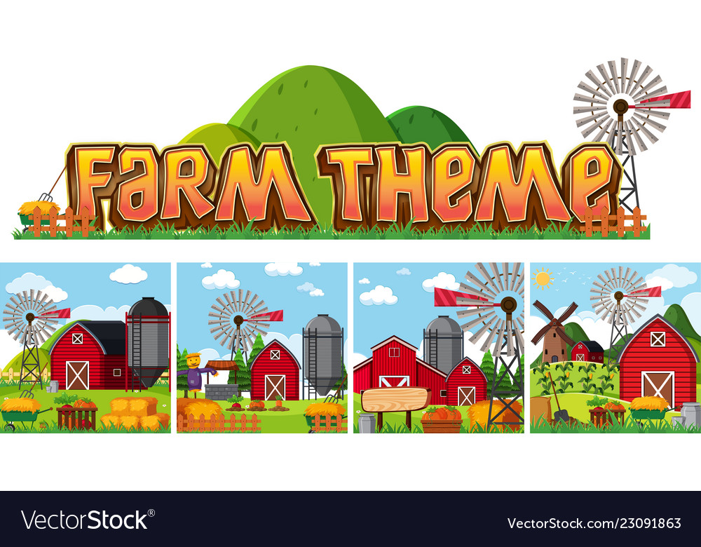 Set farm theme Royalty Free Vector Image - VectorStock