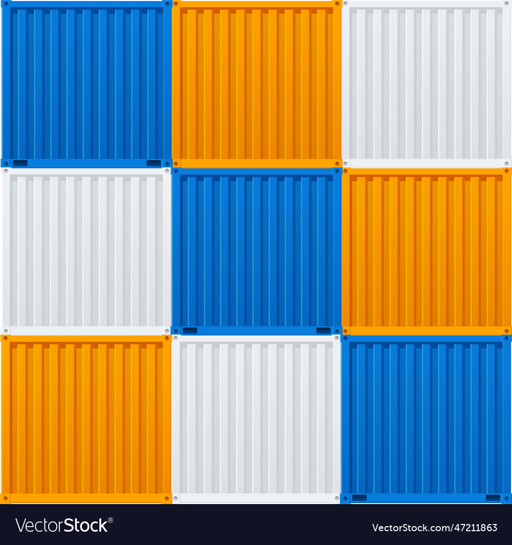 Shipping cargo containers background card pattern Vector Image