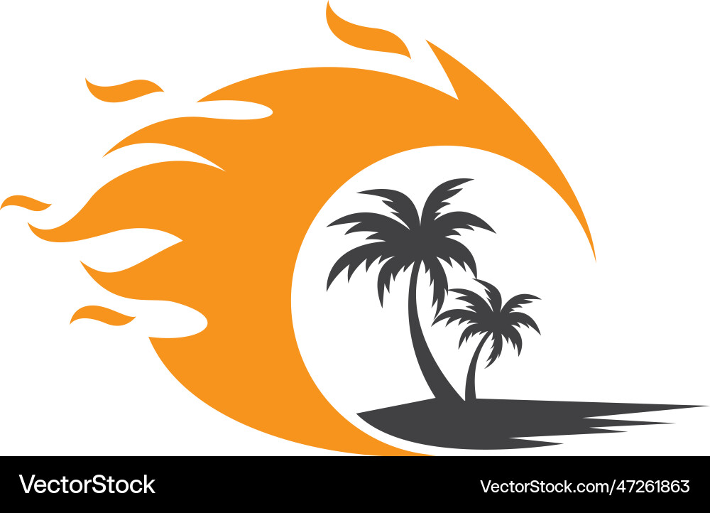 Sunset beach logo images Royalty Free Vector Image