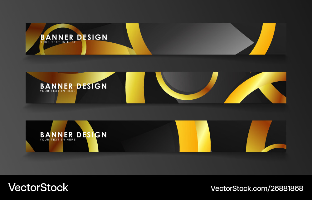 Abstract circle banner fancy golden Royalty Free Vector