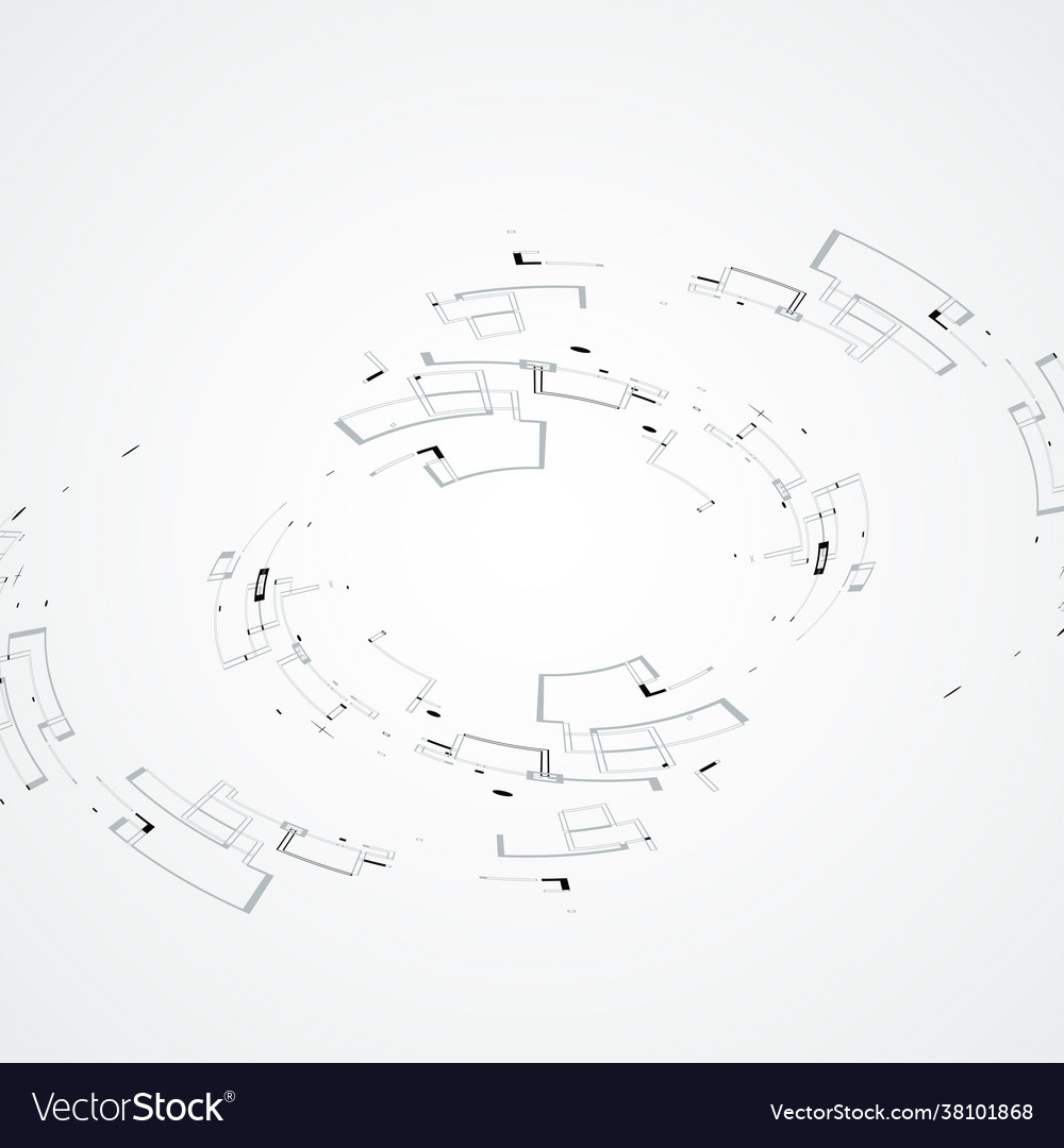 Abstract technology circles connect rounded Vector Image
