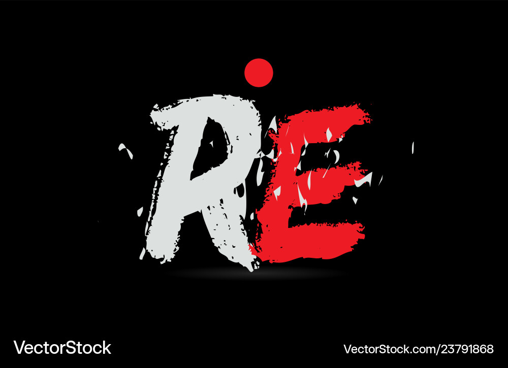 Alphabet letter combination re r e with grunge Vector Image