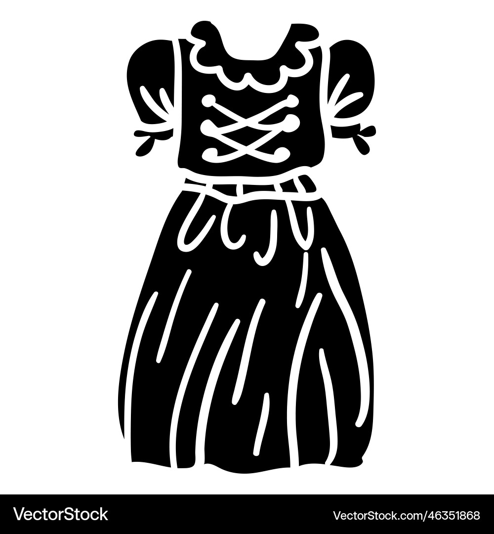 Austrian traditional woman dirndl handdrawn Vector Image