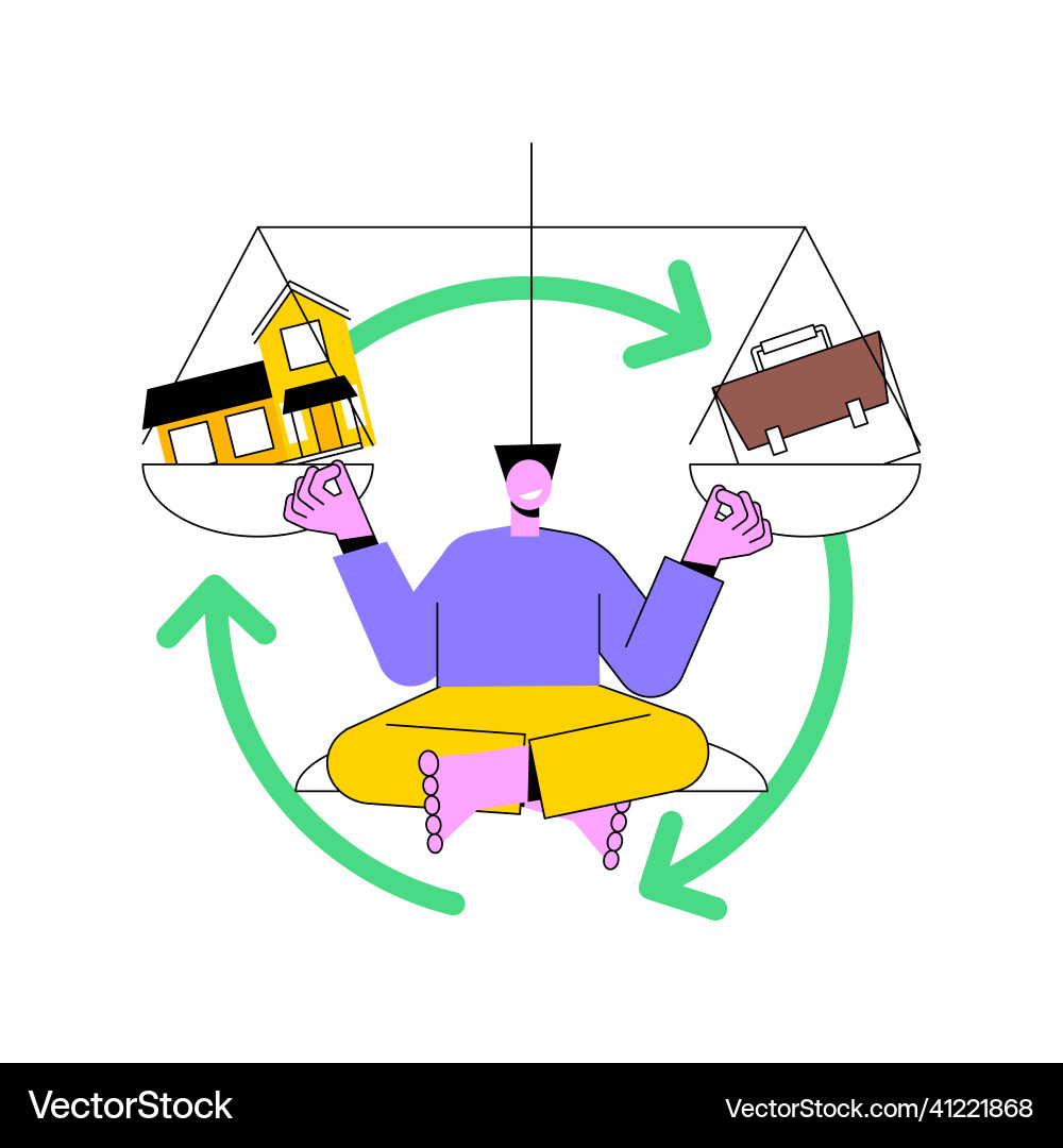 Balancing work and family abstract concept Vector Image