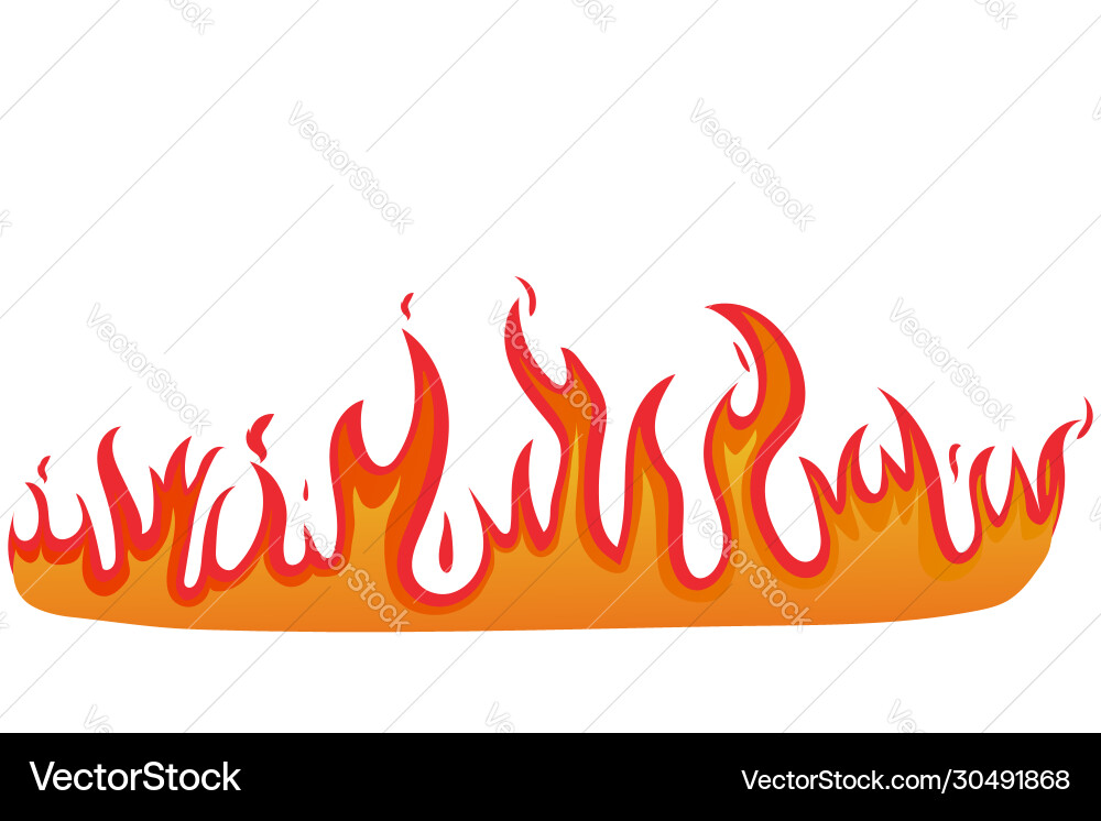 Burning red and orange fire on white isolated Vector Image