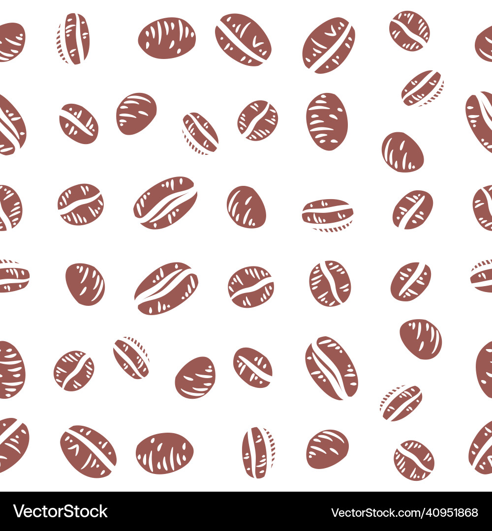 Coffee beans seamless pattern background Vector Image