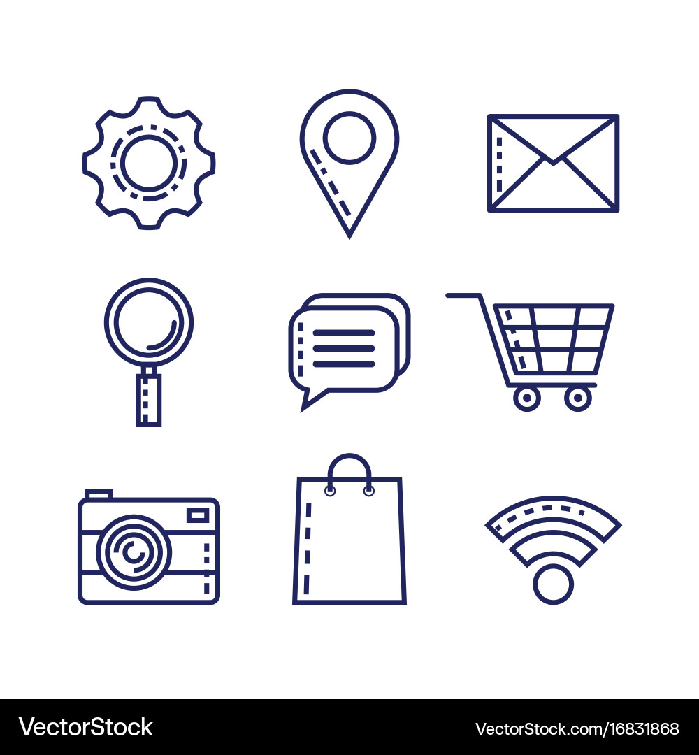 Collection icons web shopping online buttons Vector Image