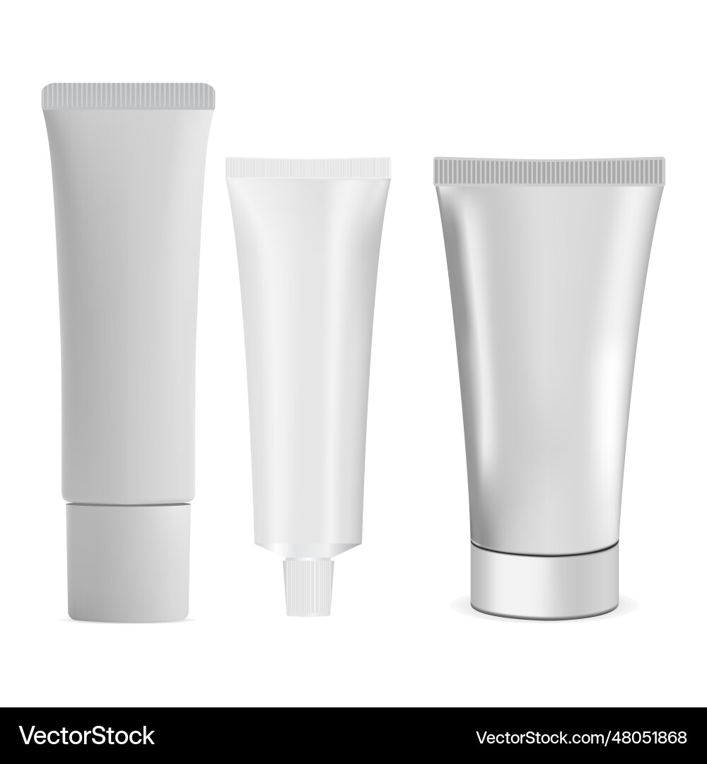 Cosmetic cream tube mockup white plastic container