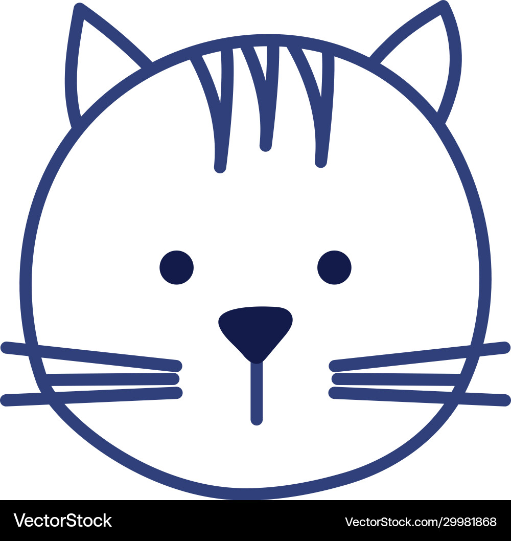 Cute cat cartoon line style icon design Royalty Free Vector