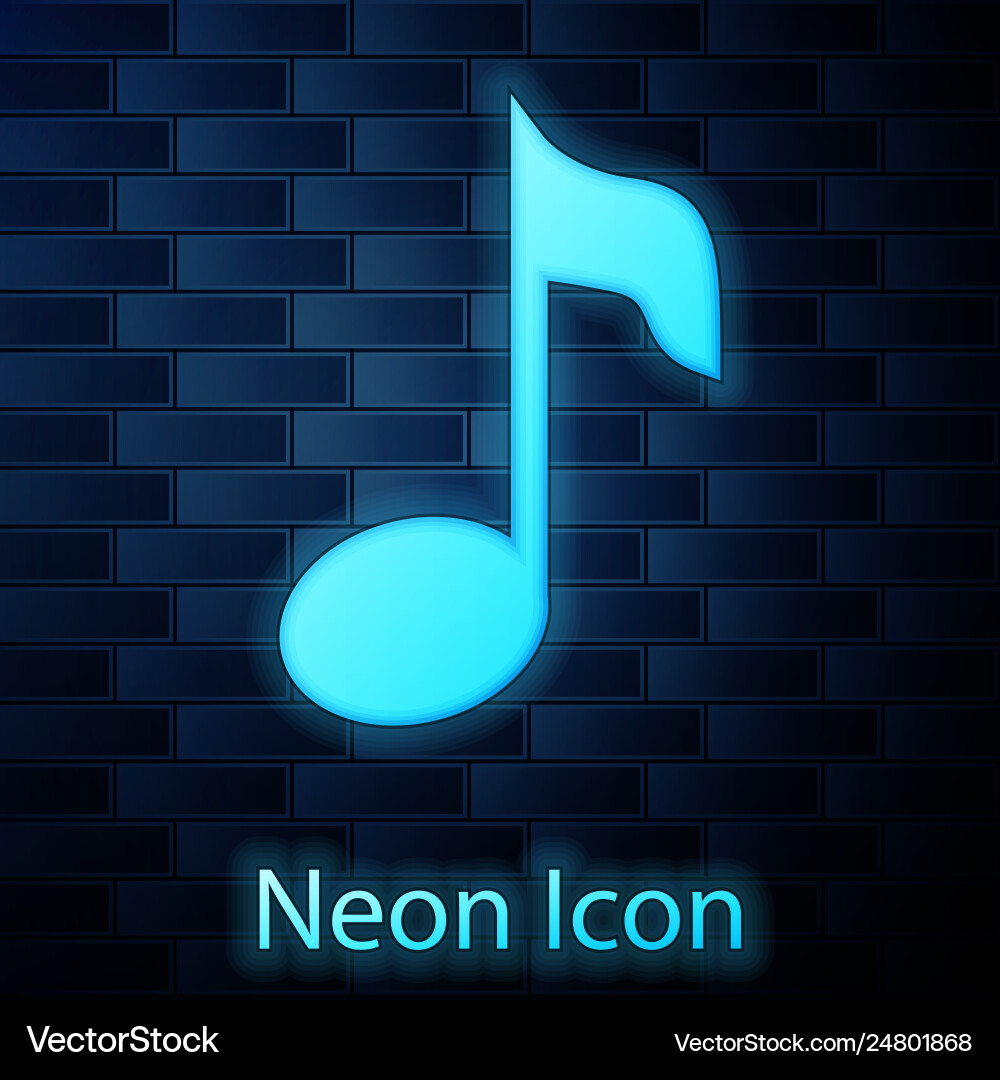 Glowing neon music note tone icon isolated Vector Image