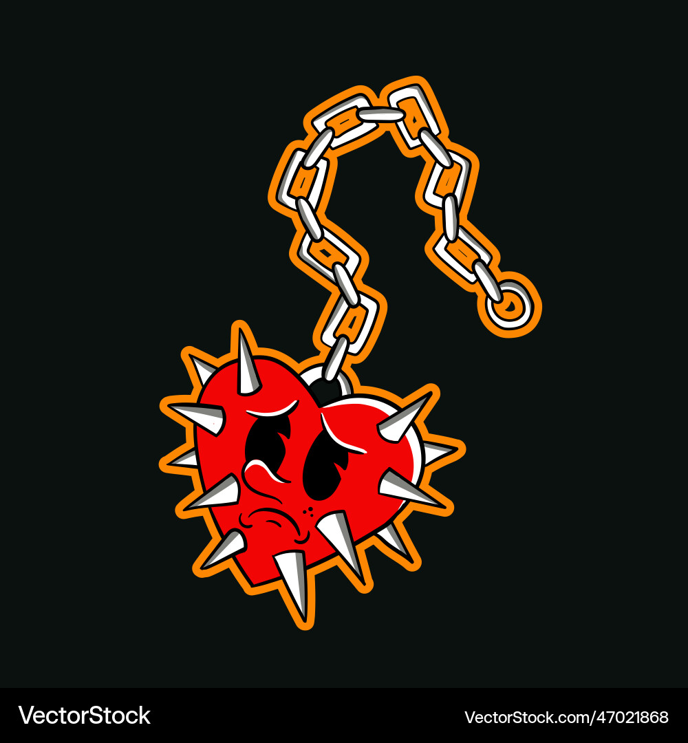Hand drawn of spiked love chain Royalty Free Vector Image