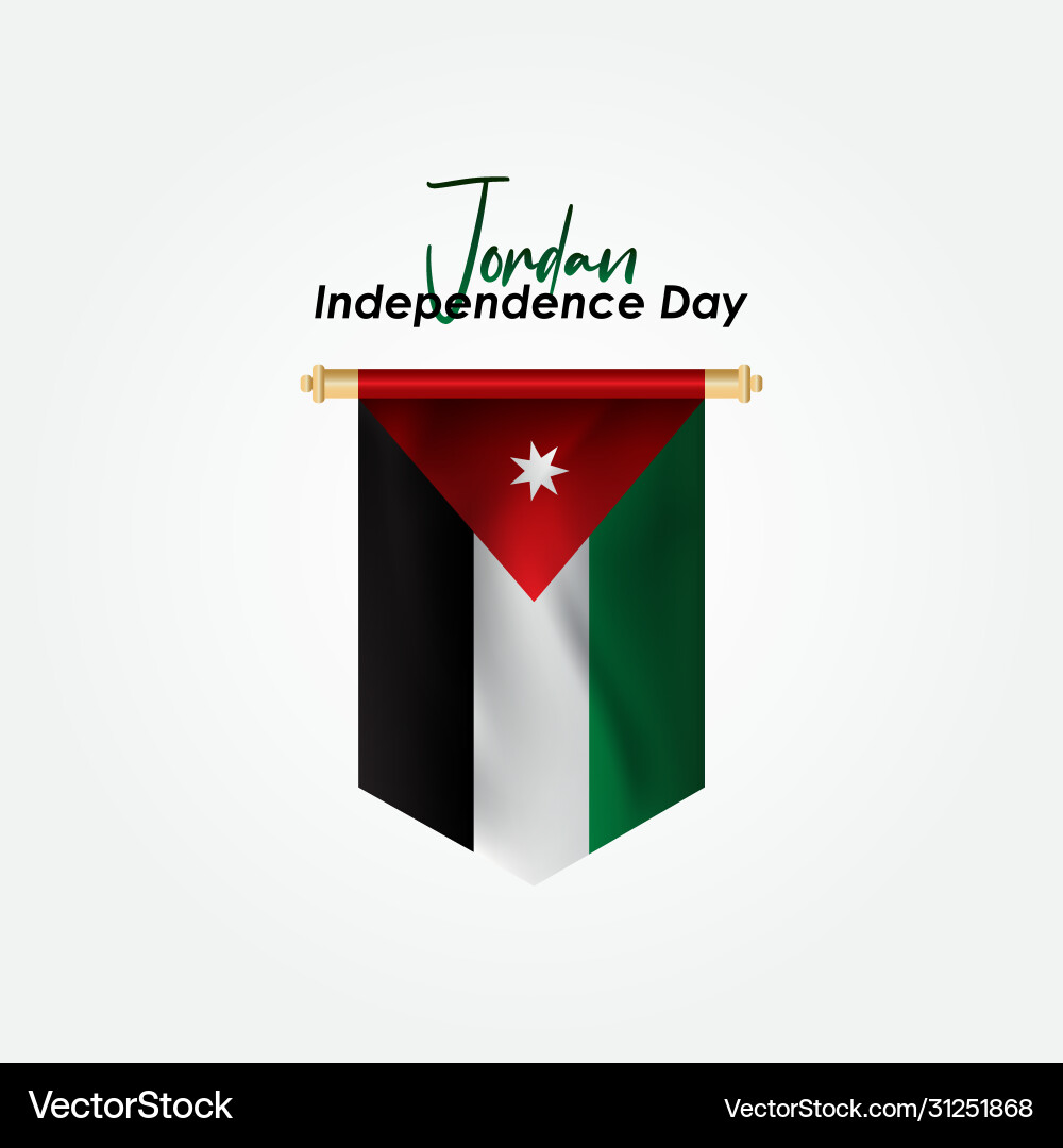 Jordan independence day banner with flag Vector Image