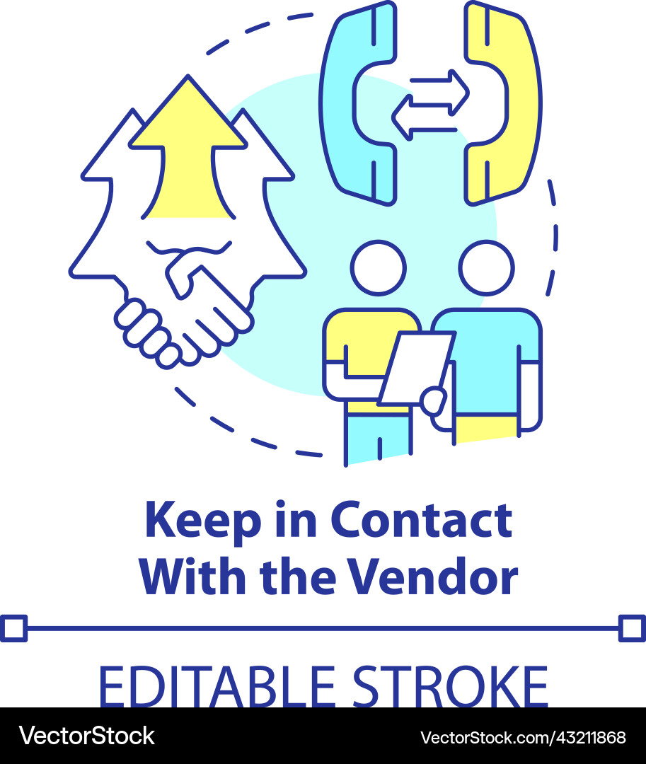 Keep in contact with vendor concept icon Vector Image
