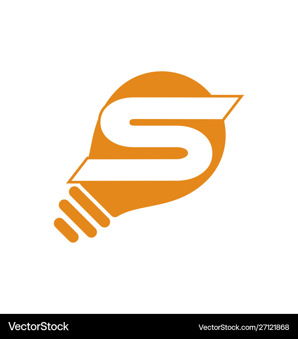 Light bulb with letter s logo electricity Vector Image