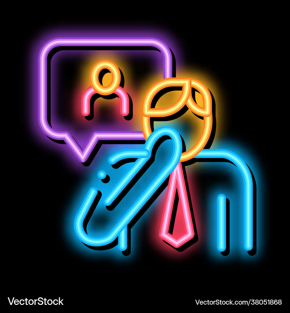 Man silhouette neon glow icon Royalty Free Vector Image