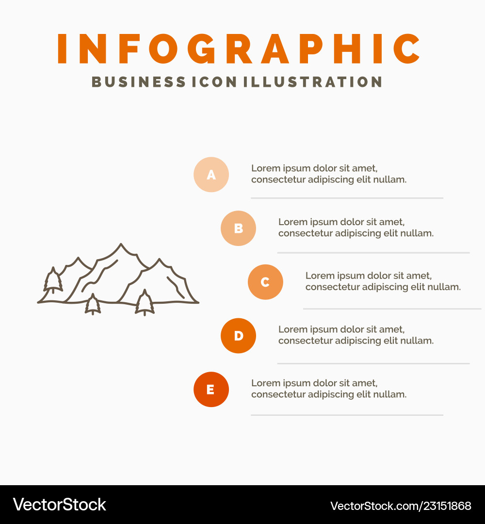 Mountain landscape hill nature tree infographics Vector Image