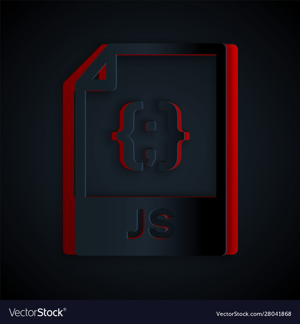 Paper cut js file document download button Vector Image