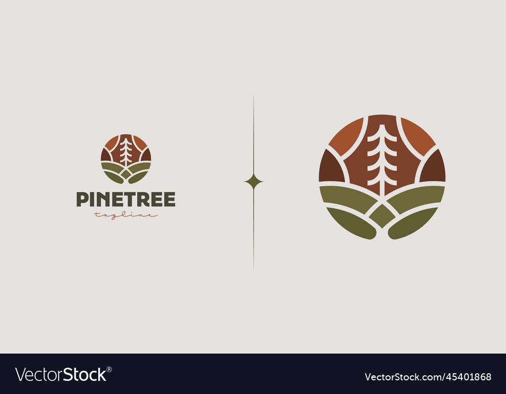 Pine tree logo template universal creative Vector Image