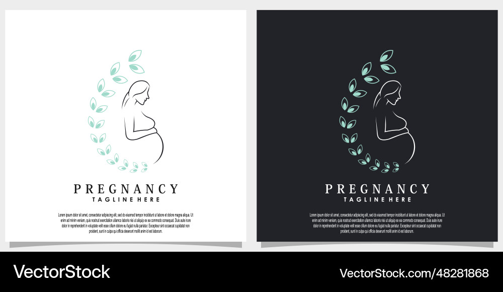Pregnancy logo design with line art style Vector Image
