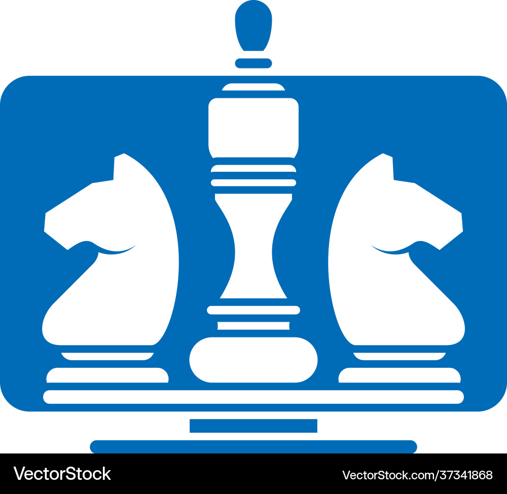 Screen chess logo design creative Royalty Free Vector Image