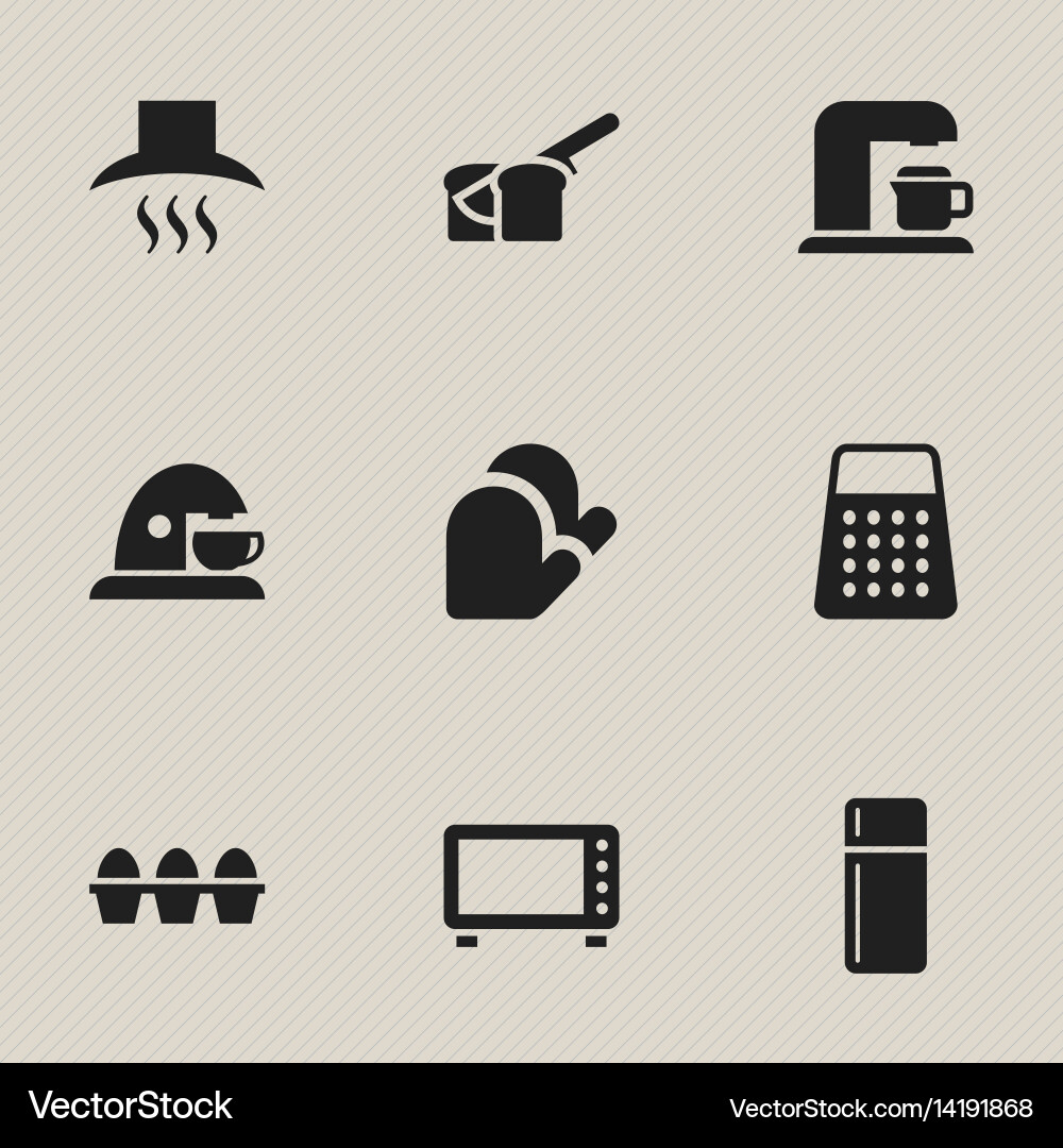 Set 9 editable food icons includes symbols Vector Image