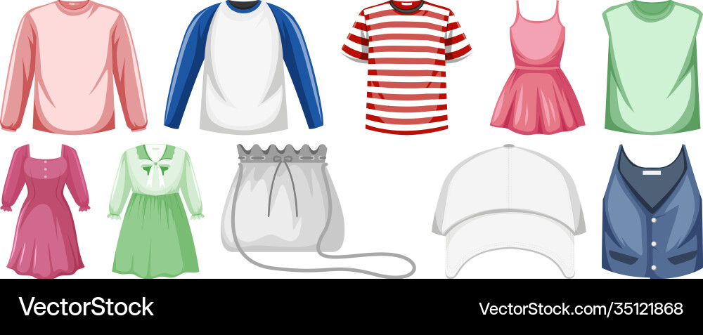 Set clothes mock up Royalty Free Vector Image - VectorStock