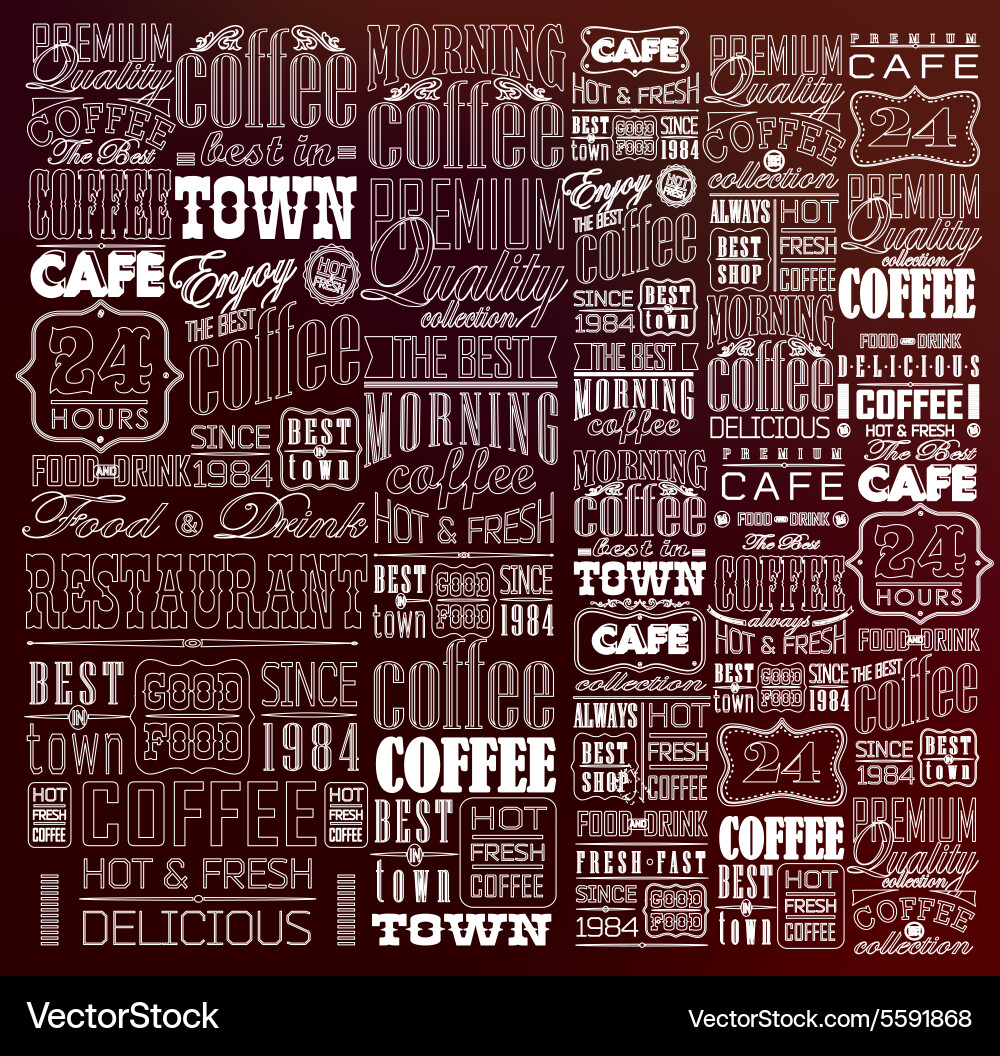 Set of vintage retro coffee Royalty Free Vector Image