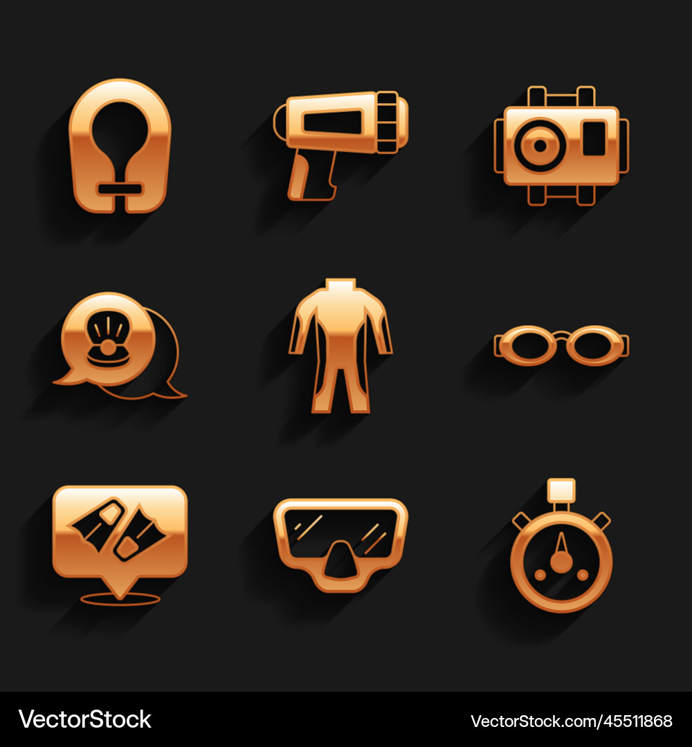 Set wetsuit for scuba diving diving mask Vector Image