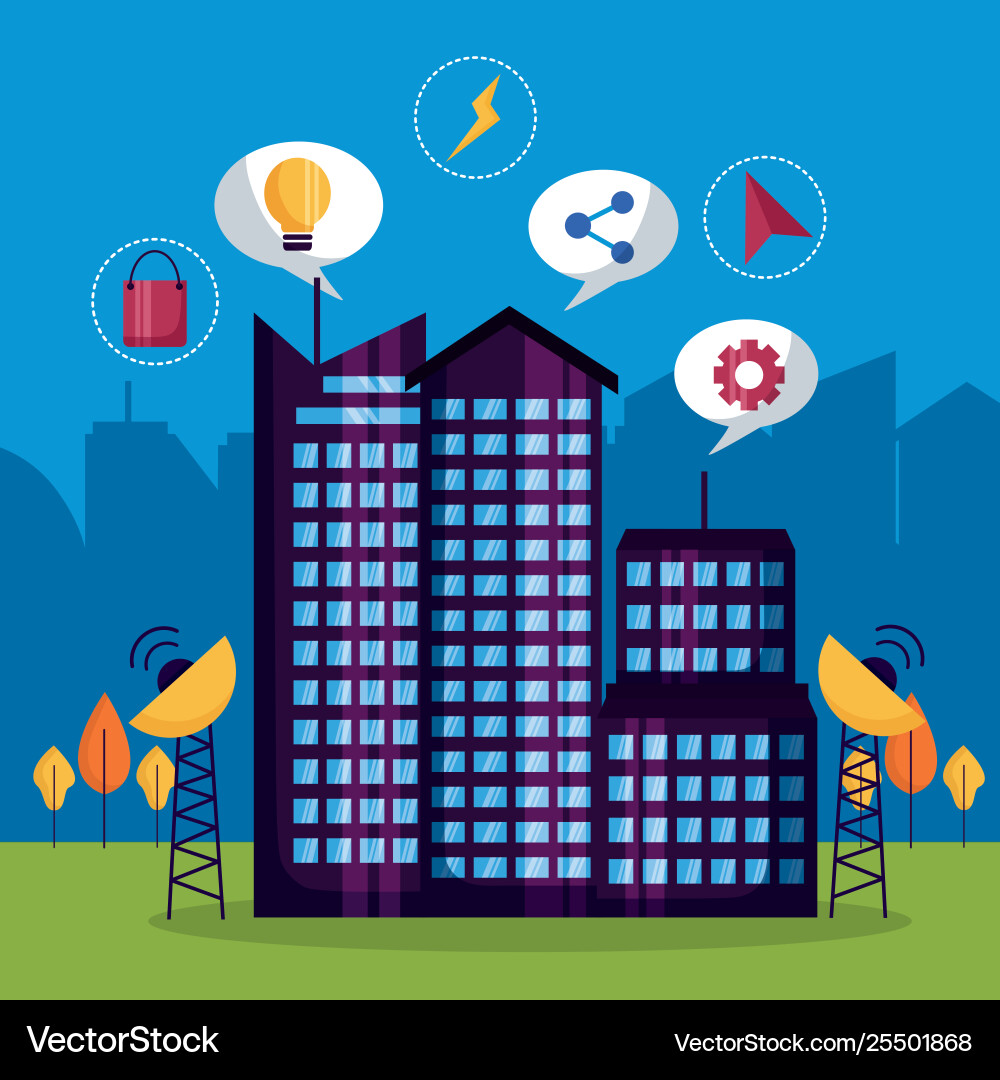 Smart city design Royalty Free Vector Image - VectorStock
