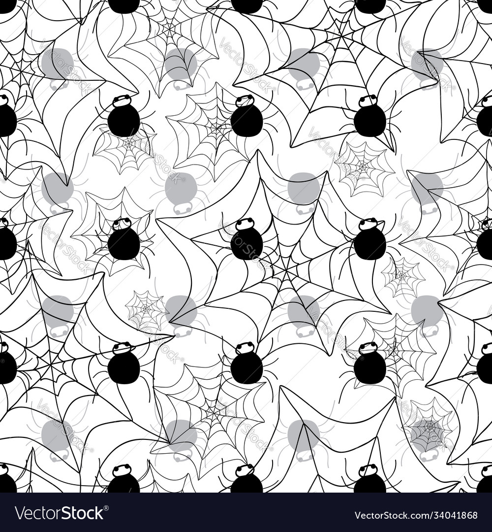 Spider dots on web repeat pattern Royalty Free Vector Image
