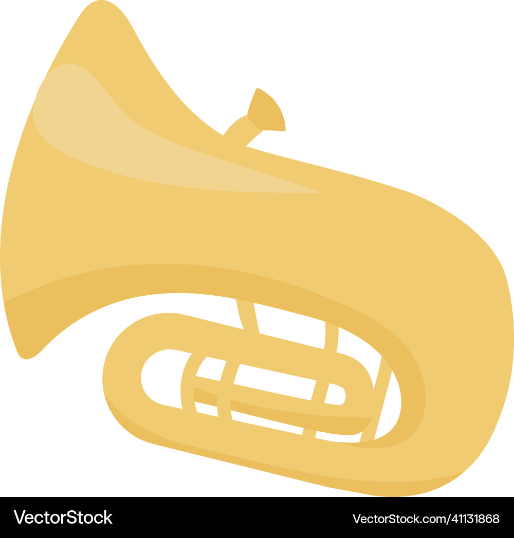 Tuba musical instrument semi flat color object Vector Image
