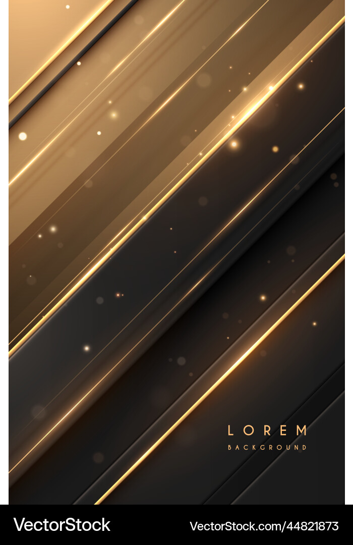 Abstract black and gold lines background Vector Image