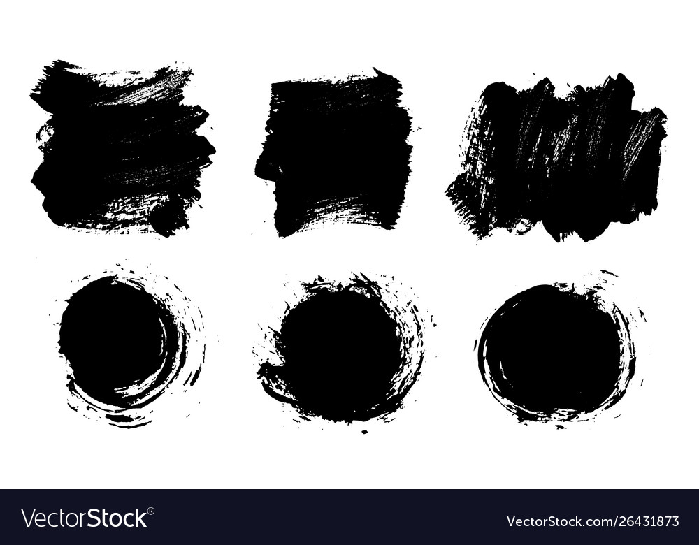Brush strokes paintbrush set grunge Royalty Free Vector
